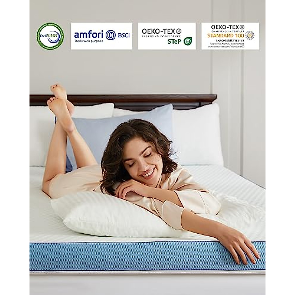PERLECARE 3 Inch Memory Foam Mattress Topper Queen Size, Cooling Gel-Infused Bed Topper for Back Pain, Medium Firm Mattress Topper with Removable Soft Cover, CertiPUR-US Certified