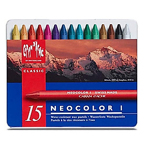 Neocolor I Water-Resistant Wax Pastels, 15 Colors