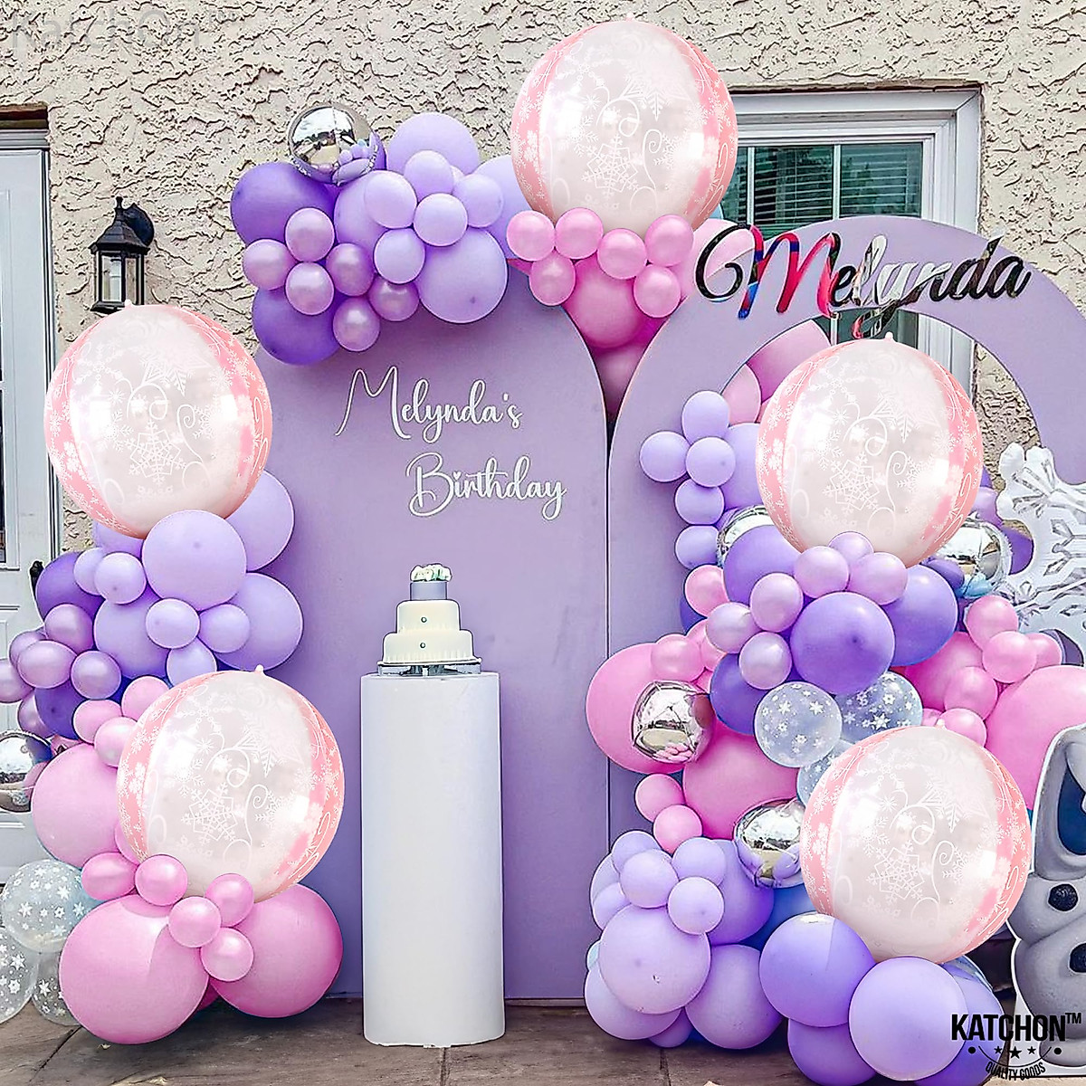 KatchOn, Huge 22 Inch Pink Snowflake Balloons - Pack of 6 | Mylar Snowflake Balloon, Pink Snowflake Decorations | Winter Onederland 1st Birthday Girl Decorations | Baby Shower, Christmas Decorations