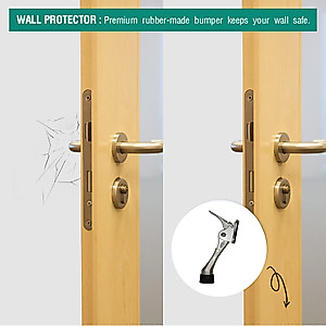 One Touch Kickdown Door Stopper, Door Holder, Heavy Duty Door Stops, Bottom of Door, Height-Adjustable Rubber Tips by HASHI (Antique Bronze 6 inch x 1pack)