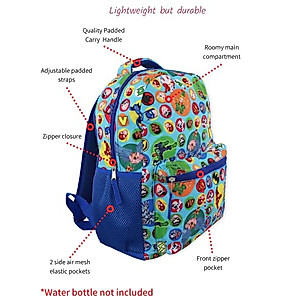 DC Super Friends Boys Girls 16" School Backpack (One Size, Blue)