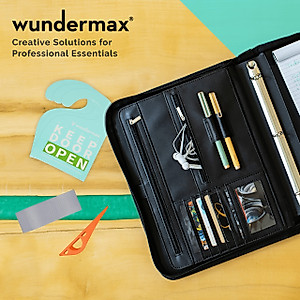 Wundermax Door Stoppers - Pack of 3 Rubber Door Wedge for Carpet, Hardwood, Concrete and Tile - Home Improvement Accessories - Black