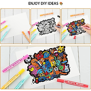 Emooqi Paint Pens, Acrylic Paint Markers 24 Colors Waterproof Pen Set for Rock Painting DIY Craft Supplies Ceramic Glass Canvas Mug Metal Wood-2-3mm Medium Tip