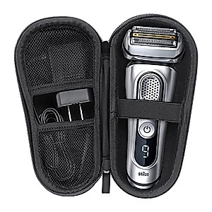 Simfree Shaver case,Shaver case for travel,Travel Case for shaver,Razor Case,Razor Case travel, Razor case men, EVA hard Razor case for travel, Hard Carrying Case for Trimmer and Razor Shaver (Black)