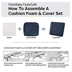 Classic Accessories Montlake FadeSafe Water-Resistant 42 x 18 x 3 Inch Outdoor Quilted Bench Cushion, Patio Furniture Swing Cushion, Navy, Patio Loveseat Cushion
