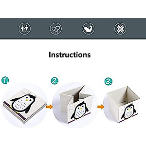 VMOTOR 2 Pcs Foldable Animal Toy Storage Box/Bin/Cube, Collapsible Storage Organizer Chest Basket Container for Kids, Toddlers, Boys and Girls(13 x 13 x 13 Inch,Tyrannosaurus+Alligator)