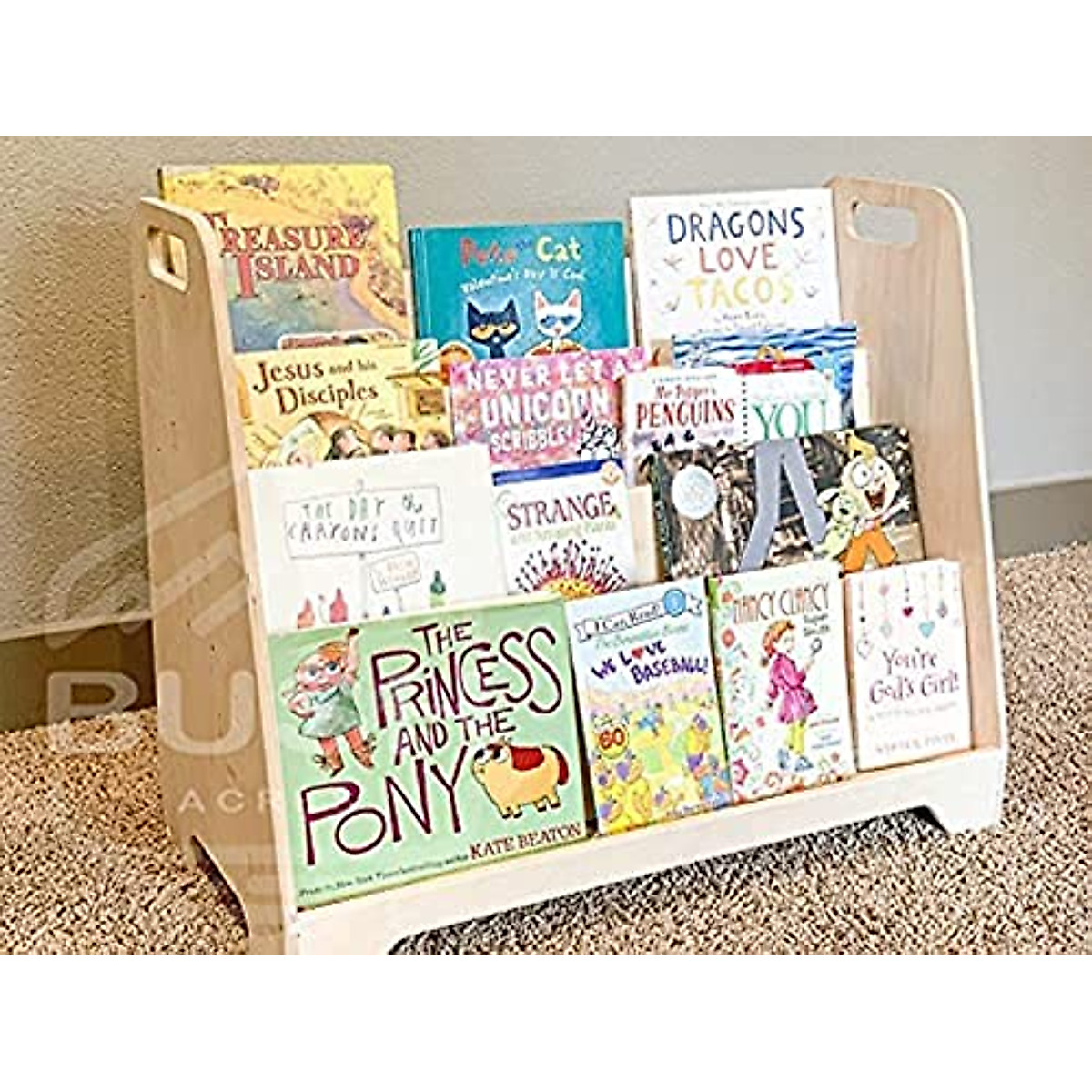 Bush Acres Large Montessori Bookshelf | Toddler Bookcase - Kids Library - Montessori Wooden Furniture | Nursery Gift | Wooden Book Shelf - Made in USA