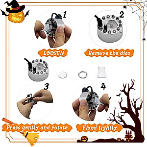 Halloween Mist Maker, Halloween LED Ultrasonic Mister Fogger with Light Witch Cauldron Diffuser Fog Machine Atomizer Bowl Terrarium High Output Humidifier Water Vaporizer with Splash Guard Float Disc