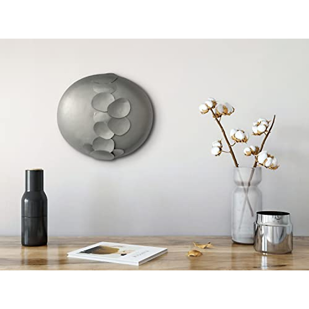 Modern Abstract Metal Wall Sculpture - Oval, Silver Wall Decor - Unique, Modern, Minimalist - sold inidvidually