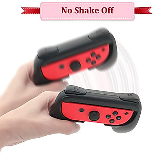 EIMGO Controller Grip for Nintendo Switch Joy-Con, Wear-Resistant Handheld Joystick Remote Handle Compatible with Switch, 2 Pack (Black)