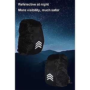 Legnowit Backpack Rain Cover Waterproof for 8-17L, Compact Foldable Hi-Visibility Reflective Strips Anti-dust Ultralight rain Cover for Hiking Camping Cycling Traveling (Black)