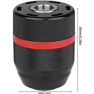 Keyless Hand Drill Chuck, for Milwaukee M18, 1/2-20UNF Mount 2~13mm Self-tighten Drill Chuck for Hand Drill Impact Driver Power Drill ﻿