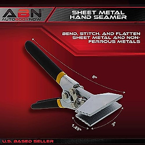 ABN Hand Seamers Sheet Metal Tool - 3 Inch Straight Metal Bending Pliers for Roofing, Siding, HVAC, and More