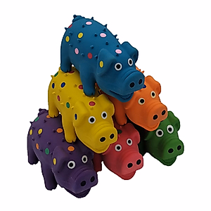 Hoiasem 6 Pack 4 Inch Mini Latex Dog Squeaky Toys Polka Dot Piglet Pig Dog Toy for Mimi Small Dogs