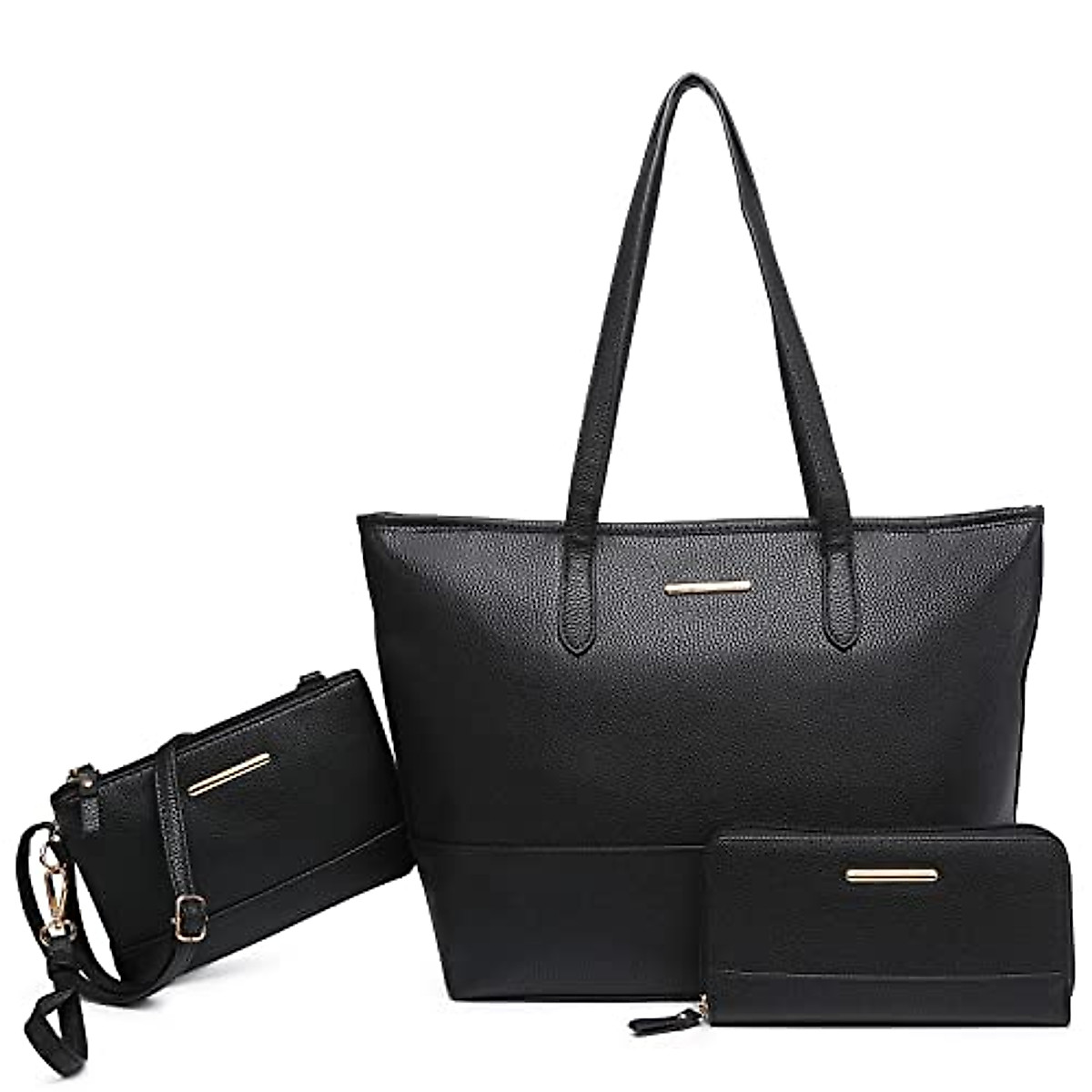 Vansarto Tote Bags for Women Vegan Leather Purses and Handbags Ladies Top Handle Satchel Shoulder Bags Hobo Bags, Black