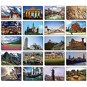 Best Paper Greetings 40-Pack Postcards Featuring Photos from 20 Famous Places Around the World, 15.2 x 10.2 cm