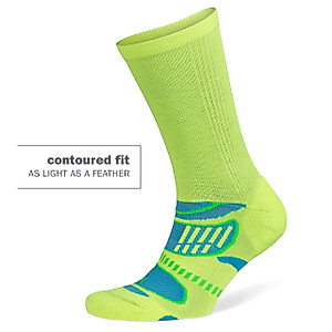 Balega Ultralight Lightweight Performance Crew Athletic Running Socks for Men and Women (1 Pair), Neon Lime, Medium