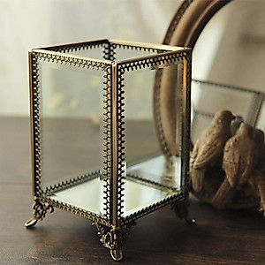 PuTwo Makeup Organizer Vintage Make up Brush Holder with Free White Pearls - Small