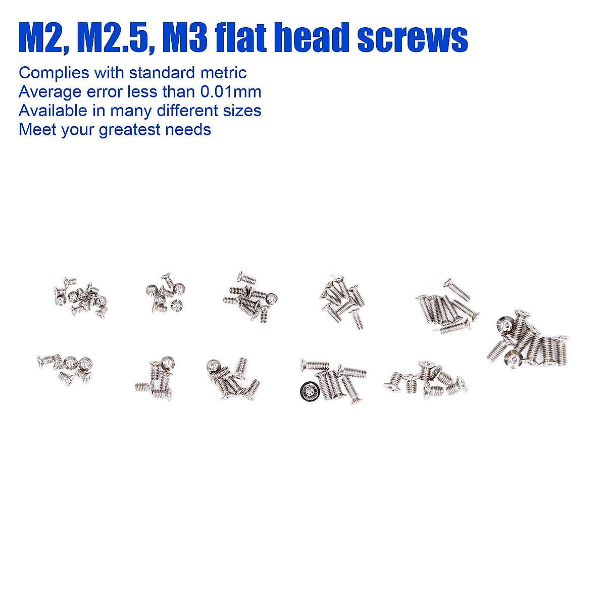 Computer Screws 600Pcs Computer Screws Assortment Kit, Micro Flat Head M2 M2.5 M3 with Screwdriver and Brush for Hard Drive Computer Case