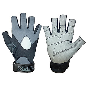 XCEL Unisex Open Fingers & Thumb Paddle Glove (Black, X-Large)