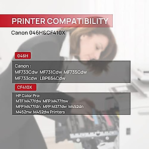 AISEN Compatible CRG 046H Toner Cartridges Replacement for Canon 046 Toner Cartridge, High Yield, for Color ImageCLASS MF733Cdw MF731Cdw MF735Cdw LBP654Cdw Laser Printer (Black, Cyan, Magenta, Yellow)