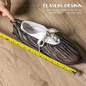 SATINIOR 400 Pieces (200 Pairs) Disposable Boot and Shoe Covers for Floor, Carpet, Shoe Protectors, Durable Non-Slip (Black)