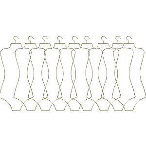 UTILE Lingerie Hangers Display Wire Metal Hangers Body Shape Bulk Hangers Gold Hangers for Clothes Bikini Swimwear Retail Hangers 10 Pack