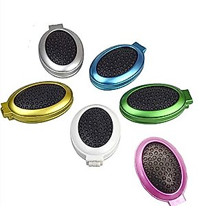 Balancy Oval Travel Hair Brush with Mirror Folding Pocket Hair Brush Mini Travel Comb with Makeup Mirror (6 pcs)