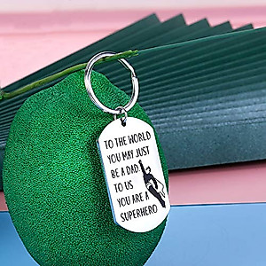 Dad Keychain Fathers Day Gifs for Dad from Daughter Son Wife Birthday Christmas Git for Step Dad New Dad Daddy Valentines Day Family Gif for Men Him Daddy Thanksgiving Superhero Present to Papa