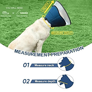 EvcgoX Soft Dog Cone,Cone Collar for Dogs,Cats After Surgery to Stop Licking,Dog Cone Alternative with Deep Plastic Collar Protect Wounds Better,L Size Blue