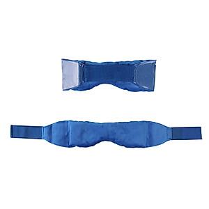 Hot Cold Jaw and Forehead Ice Pack by FOMI Care | Flexible Gel Bead Wrap for TMJ, Wisdom Teeth, Oral and Facial Surgery, Dental Implants, Migraine, Headache, Chin and Tooth Pain | Adjustable (Blue)