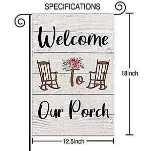 AGMdesign Welcome to Our Home Garden Flag, Double Sided Waterproof Burlap Yard Flag Seasonal Summer Outdoor Decoration 12.5 x 18 Inch