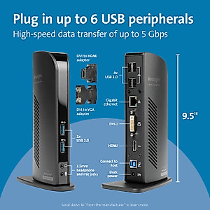 Kensington USB 3.0 Dual Display Docking Station for Windows, MacBooks, and Surface (K33972US)