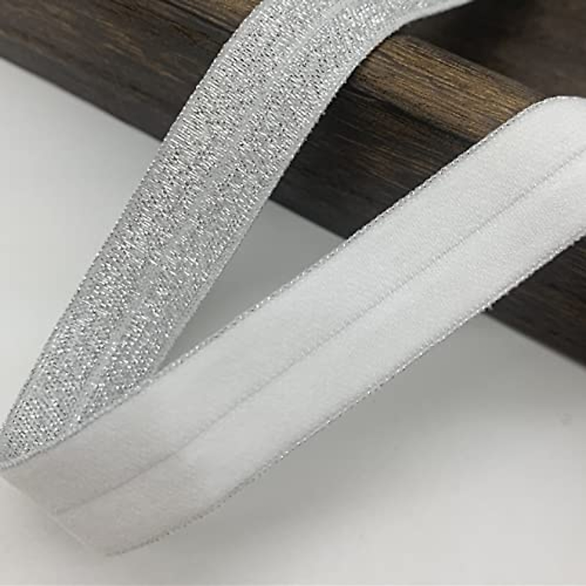 0.4/0.6/0.8/1 Inch Gray Lace Trim Cotton Elastic Ribbon Eyelet Trim Fold Over Spandex Fabric Bulk Lace Ribbon Band Vintage Lace Trim for Sewing Waist Band Garment Accessory