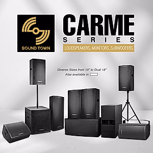 Sound Town CARME Series 15" 2-Way Powered Professional PA DJ Speaker, White with Onboard DSP, Birch Plywood for Installation, Live Sound, Karaoke, Bar, Church