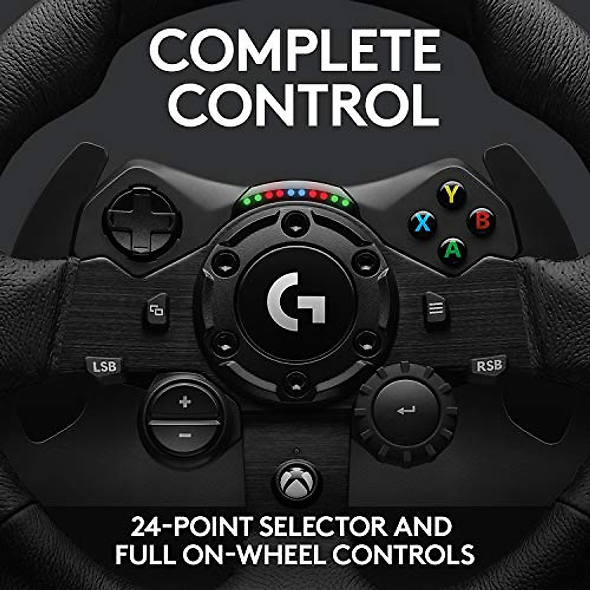 Logitech G923 Racing Wheel and Pedals for Xbox X|S, Xbox One and PC featuring TRUEFORCE up to 1000 Hz Force Feedback, Responsive Pedal, Dual Clutch Launch Control, and Genuine Leather Wheel Cover