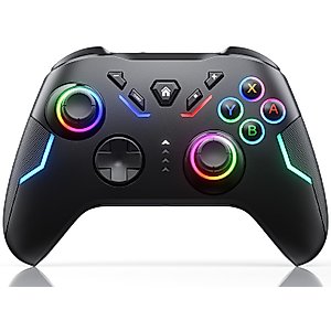 Switch Controllers, Nin-tendo Switch Controller Compatible with Switch/Switch Lite/Switch OLED/IOS/Android/Windows, Wireless Switch Pro Controller with LED Color Light/Dual shock/Turbo/Motion Control