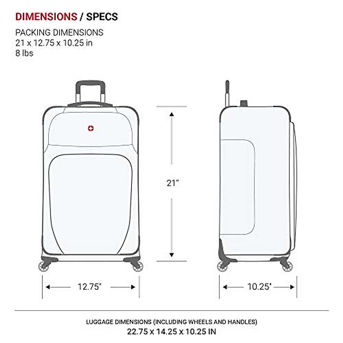 SwissGear Sion Softside Expandable Roller Luggage, Black, Carry-On 21-Inch