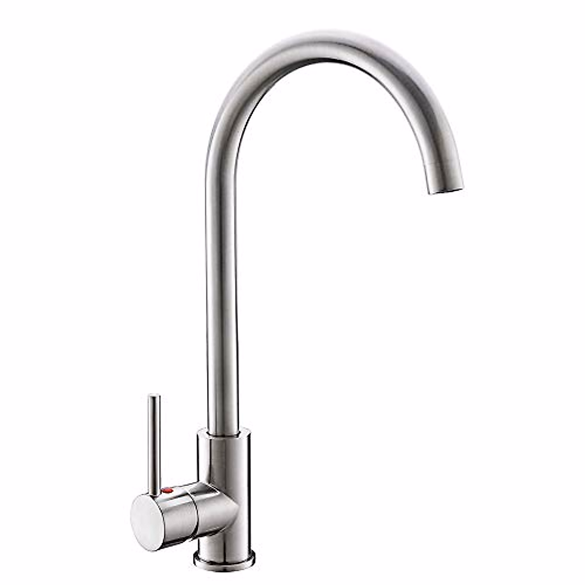 High Arch Kitchen Faucet Brushed Nickel,360 Degree Swivel Spout Kitchen Sink Faucet Hot and Cold Water Mixer, Modern Lead-Free Commercial Bar Sink Faucet fit for 1 Hole Single Handle Faucet Anti-Rust