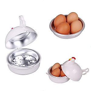 Microwave Egg Boiler, 4 Capacity Egg Poacher, Chicken Shape Egg Cooker, Egg Steamer Maker for Microwave Breakfast