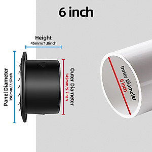 6inch 304 Stainless Steel Air Vents Cover, piiyoosnn Louvered Grille Cover Vent Flat Ducting Air Vent Wall Inlet with Built-in a Fly Screen Mesh for HVAC Ventilation