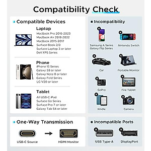 Warrky USB C to HDMI Cable 4K, 3.3ft [Braided, High Speed] Thunderbolt 3 to HDMI Adapter Compatible for New iPad, MacBook Pro/Air, iMac, Galaxy S20 S10 S9 S8, Surface, Dell, HP