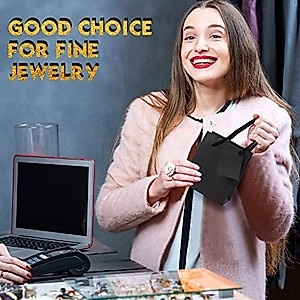 Zhehao 50 Pack Mini Gift Bags, 4 x 2.75 x 4.5 Inches Paper Bags with Gift Tags, Extra Small Paper Gift Bags with Handles for Birthday Gifts, Party Favors, Weddings, Baby Showers (Black)