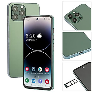 Alvinlite Smartphones I14 Pro Max Android 12, 6.7inch HD Full Screen Gaming Phone Upgraded 4G Cell Phone 4GB RAM 128GB Face ID Unlocked Mobile Cellphones with 4000mAh Large Battery(Green)