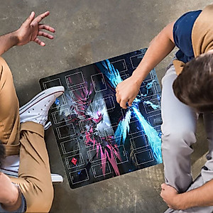 sabermaster Card Rubber Mat - 2 Player, Square playmat for Gamer 60x60cm/23.6x23.6inch