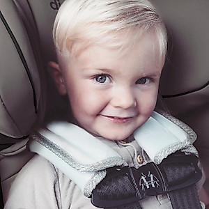 Diono Soft Wraps Car Seat Straps, Shoulder Pads for Baby, Infant, Toddler, 2 Pack Reversible Soft Seat Belt Cushion and Stroller Harness Covers Helps Prevent Strap Irritation, Blue