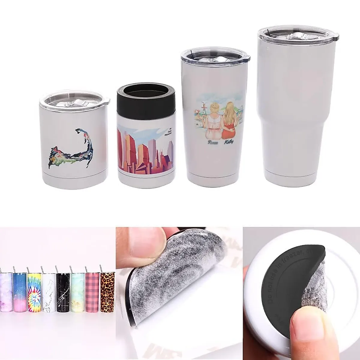 60pcs Rubber Bottoms for Sublimation Tumblers Protective Anti-Slip Silicone Bottom with Adhesive, Non-Slip Silicone Coaster Rubber Bottom for Wine Tumblers, Skinny Straight Tumblers, and Mason Jars