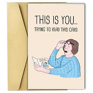 Funny Mothers Day Card, Rude Mothers Day Card from Daughter Son, Cheeky Birthday Card for Mom, Bad Eyesight Mom Card