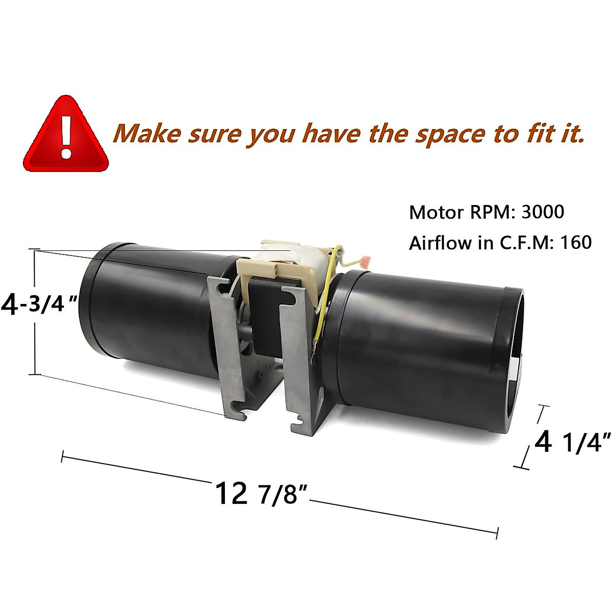 Hongso Pre-Wired GFK-160 GFK-160A Fireplace Blower Fan Kit with Ball Bearings Motor for Heat N Glo, Hearth and Home, Quadra Fire, GTI, Fasco, Regency Wood Stove Insert, Royal, Jakel, Nordica, Rotom