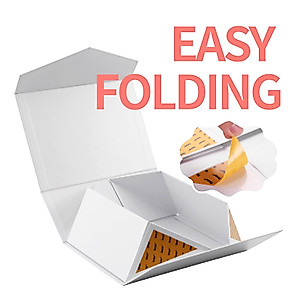 ARTDEARM 5 Gift Boxes 9x6.5x3.8 Inches, Gift Boxes with Lids, White Gift Boxes, Magnetic Closure Gift Boxes, Bridesmaid Proposal Boxes for All Occasions (Glossy White)